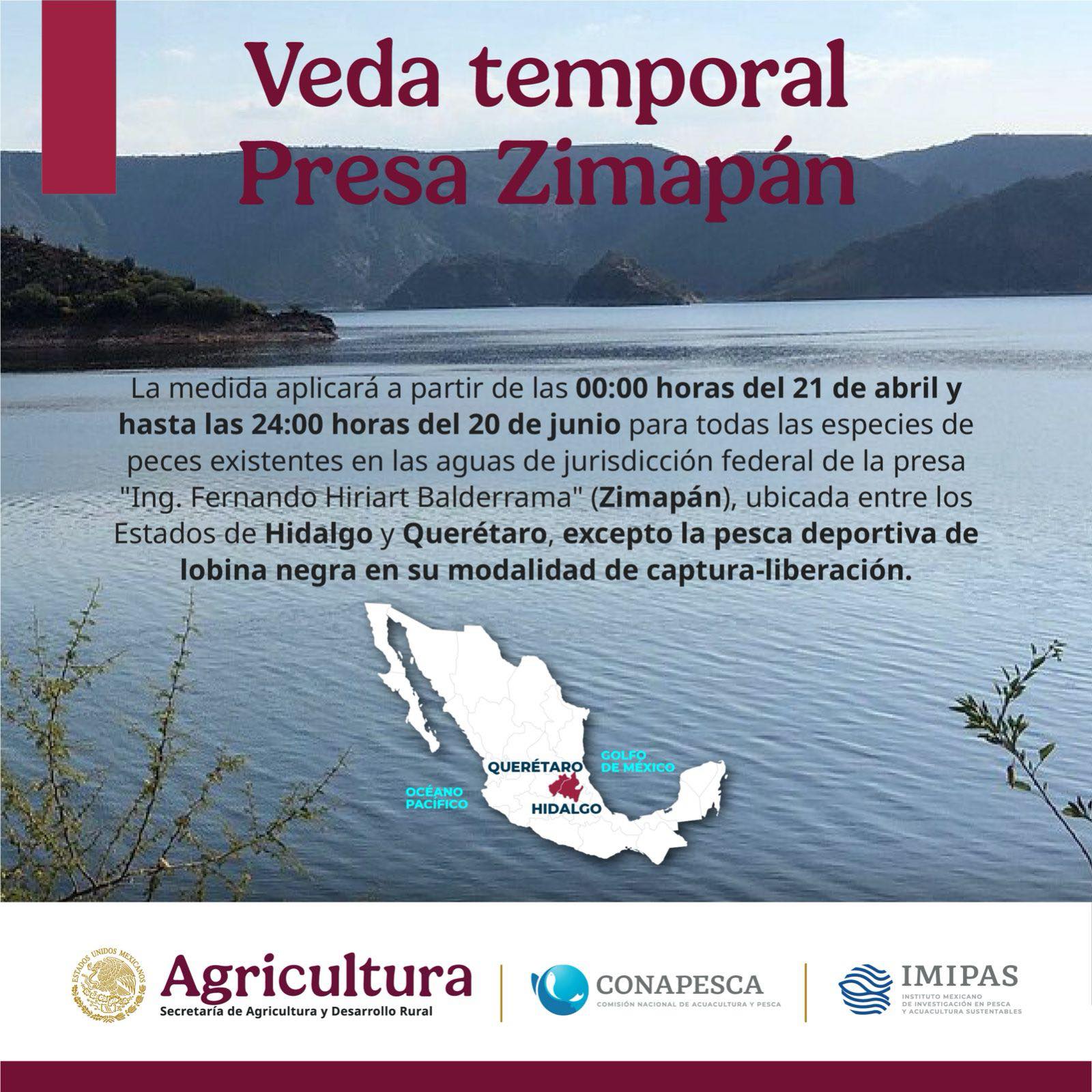 Veda de pesca en la presa Zimapán; permitida pesca de lobina con ...